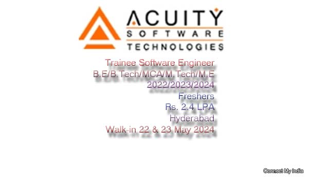 Acuity Software Technologies Walk-in Drive (Hyderabad 22,23 May)