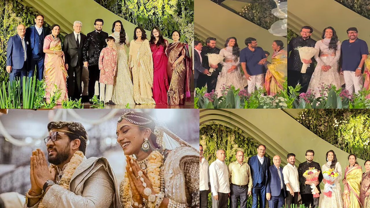 PV Sindhu And Venkata Datta Sai's Wedding Reception Photos: Chiranjeevi, Nagarjuna, And More Attend