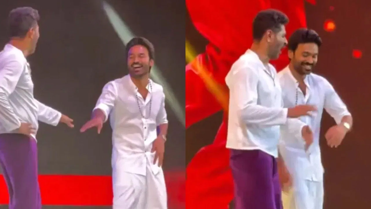 Dhanush Sets the Stage on Fire with Prabhudeva Dance Video Goes Viral
