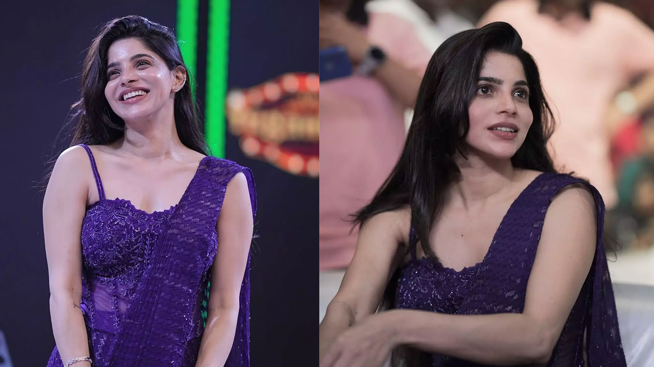 Divya Bharathi's Stunning Purple Saree Look